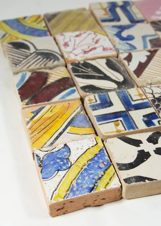Set of 30 Antique Rustic Italian Hand-Painted Faience Tiles For Sale at ...