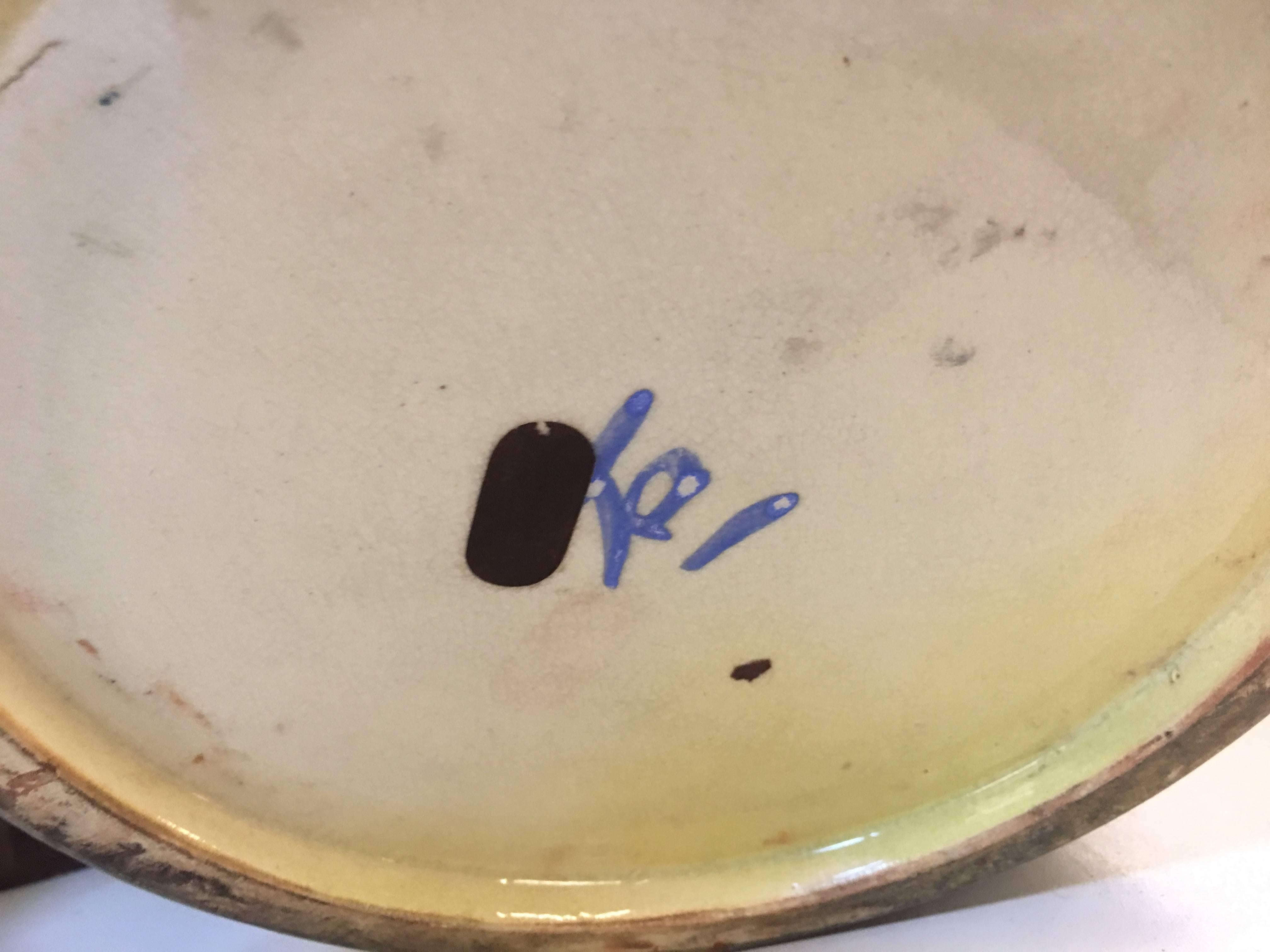 Chinoiserie Big Hand-Painted Vase Signed China at 1stDibs