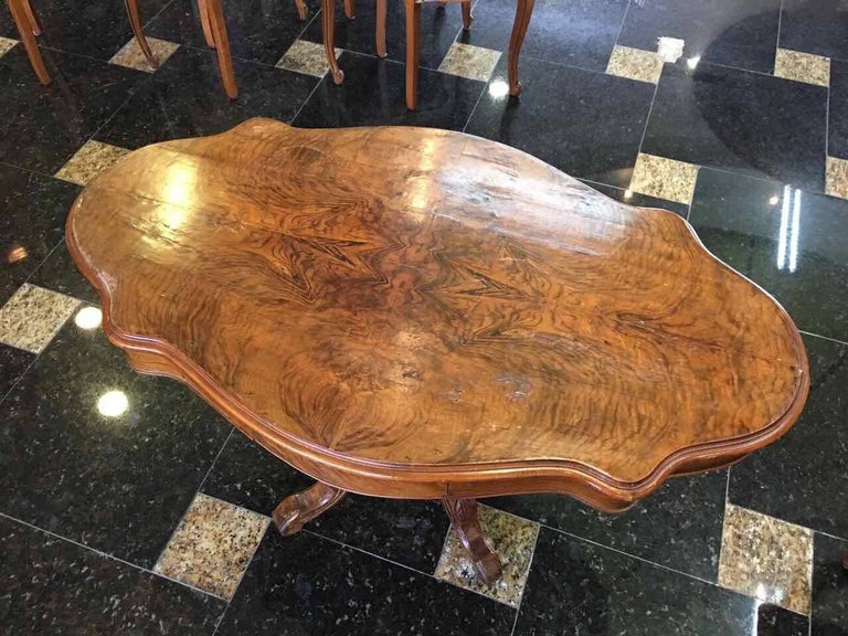 Late 19th Century French Centre Walnut Table in Victorian Style at 1stDibs