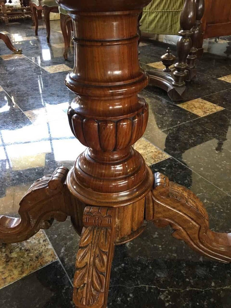 Late 19th Century French Centre Walnut Table in Victorian Style at 1stDibs