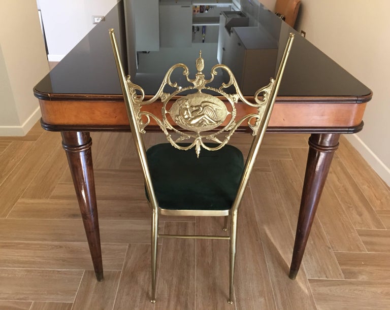 On Sale Italian Design Mid Century Modern Purple Glass Table for Six at ...