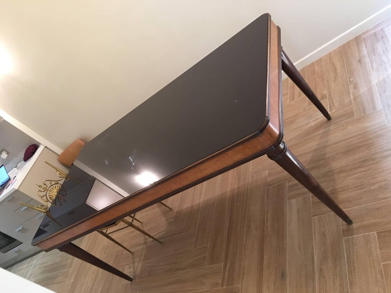 On Sale Italian Design Mid Century Modern Purple Glass Table for Six at ...