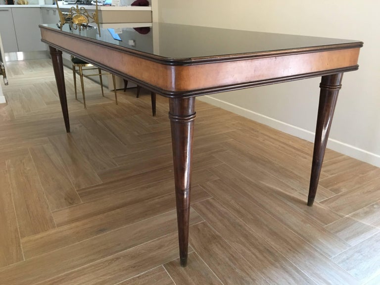 On Sale Italian Design Mid Century Modern Purple Glass Table for Six at ...