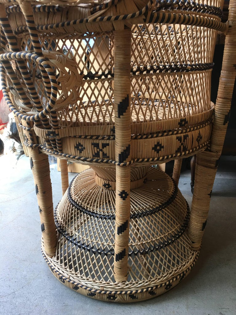 Midcentury Wicker Rattan Peacock Fan Back Chair at 1stDibs Midcentury Wicker Rattan Peacock Fan Back Chair at 1stDibs