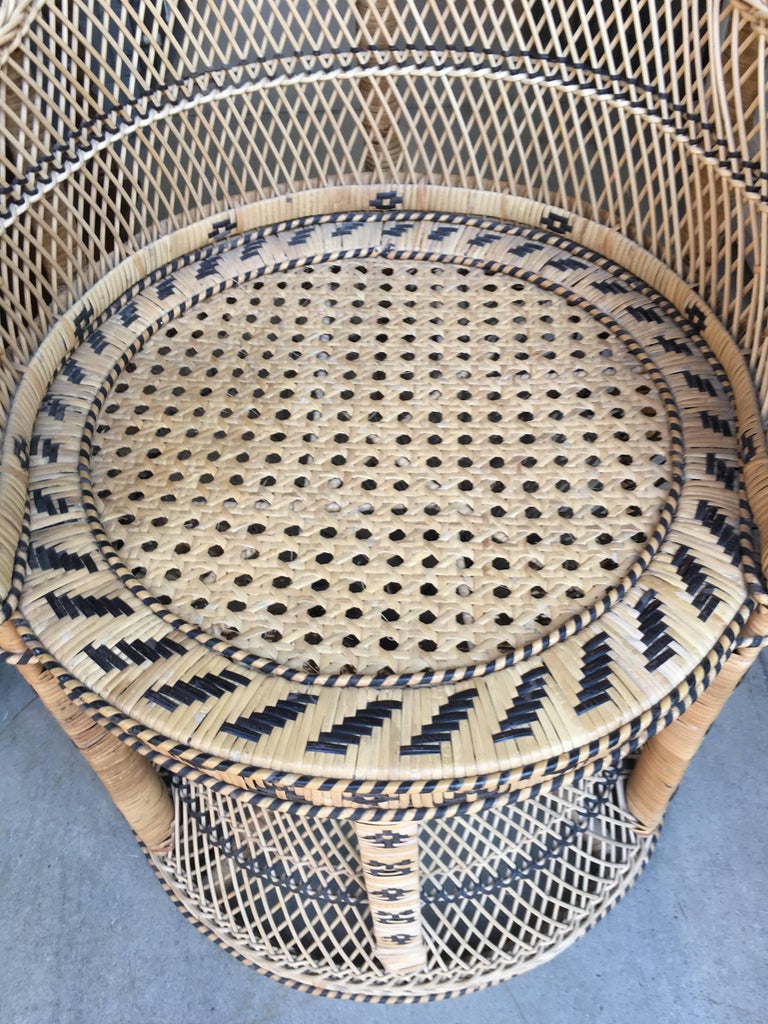 Midcentury Wicker Rattan Peacock Fan Back Chair at 1stDibs Midcentury Wicker Rattan Peacock Fan Back Chair at 1stDibs
