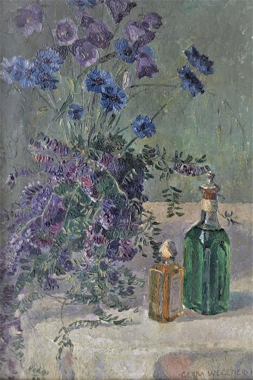 Oil Painting by Gerda Wegener, Still Life of Blue Flowers, 1907 at 1stDibs