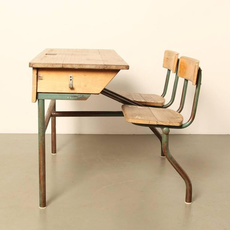 Double Seat School Bench, Two-Seat at 1stDibs