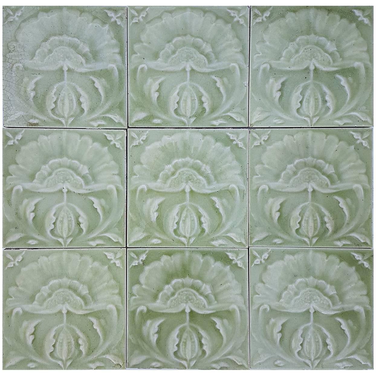 64 Art Nouveau Relief Tiles 1681" Sqm by Craven Dunnill, and Co, 1905 ...