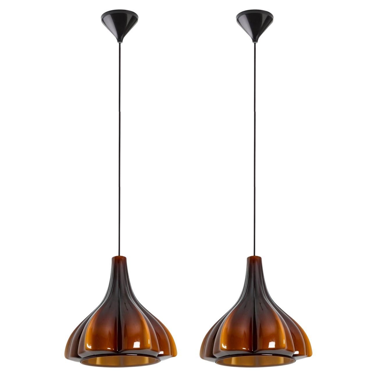 Flower Shaped Opaque Brown Glass Fixtures, Europe, 1970 For Sale at 1stDibs