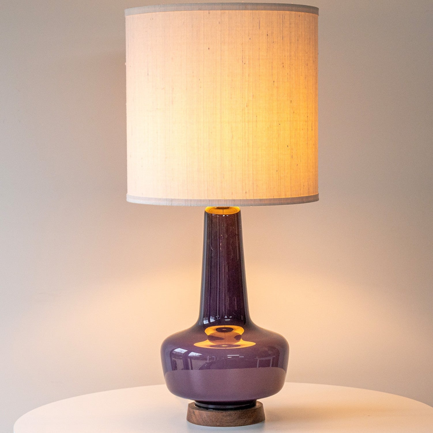 1 of the 2 Holmegaard Lilac Ceramic Lamps, Custom Lampshades by R ...