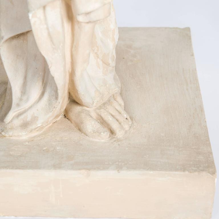 French Art Nouveau Female Plaster-Stone Sculpture, Stamped For Sale at ...