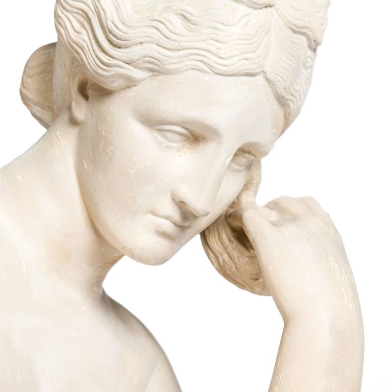 French Art Nouveau Female Plaster-Stone Sculpture, Stamped at 1stDibs ...