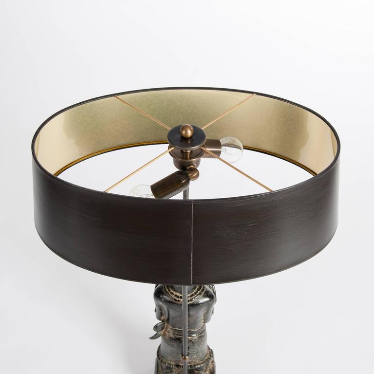 Mid-Century Black Tribal African Table Lamp Purpose Built Construction ...