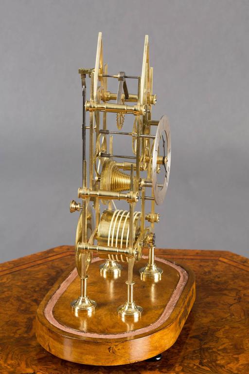 Early Victorian Brass Skeleton Clock For Sale at 1stDibs