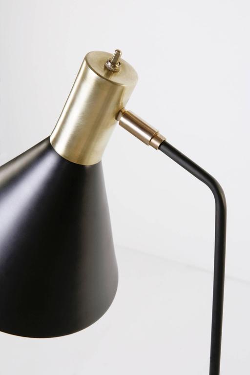 Torche Reading Light In Darkened Steel With Brass Shade and Cylindrical ...