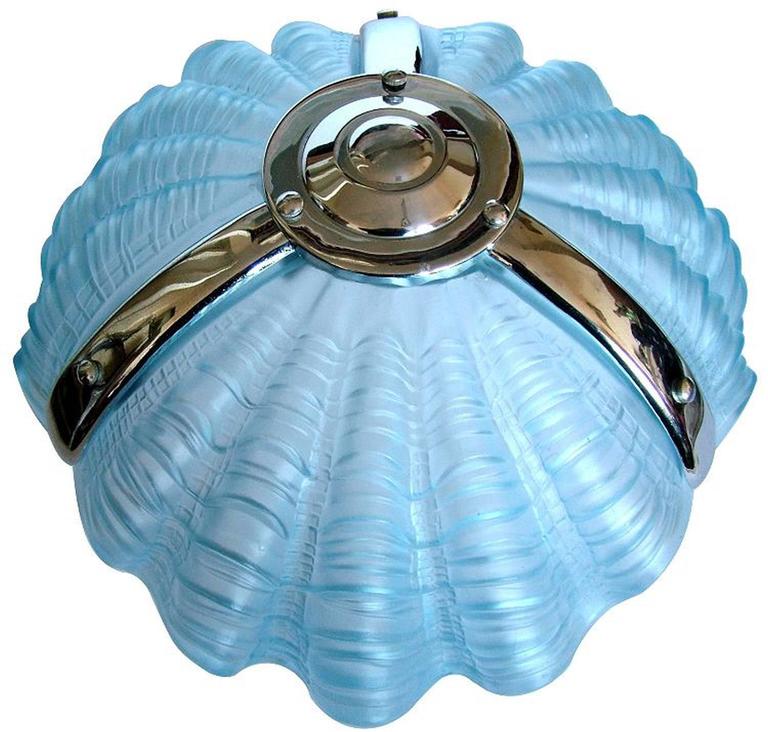 Rare 1930s Art Deco Blue Shell Ceiling Light at 1stDibs