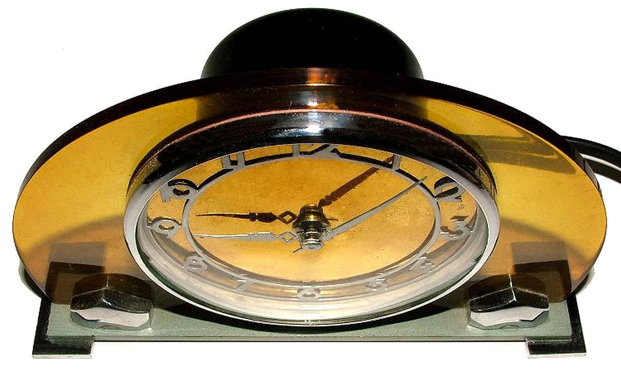 Rare 1930s, English, Art Deco Modernist Yellow Bakelite and Chrome ...