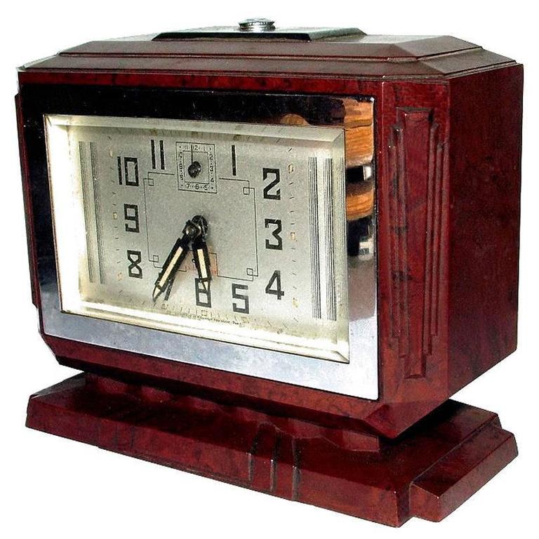 Large French Art Deco Bakelite Clock For Sale at 1stDibs