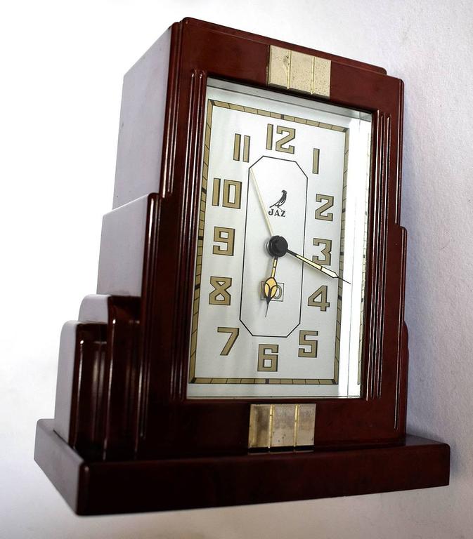 Art Deco Bakelite Skyscraper Clock by Jaz at 1stDibs