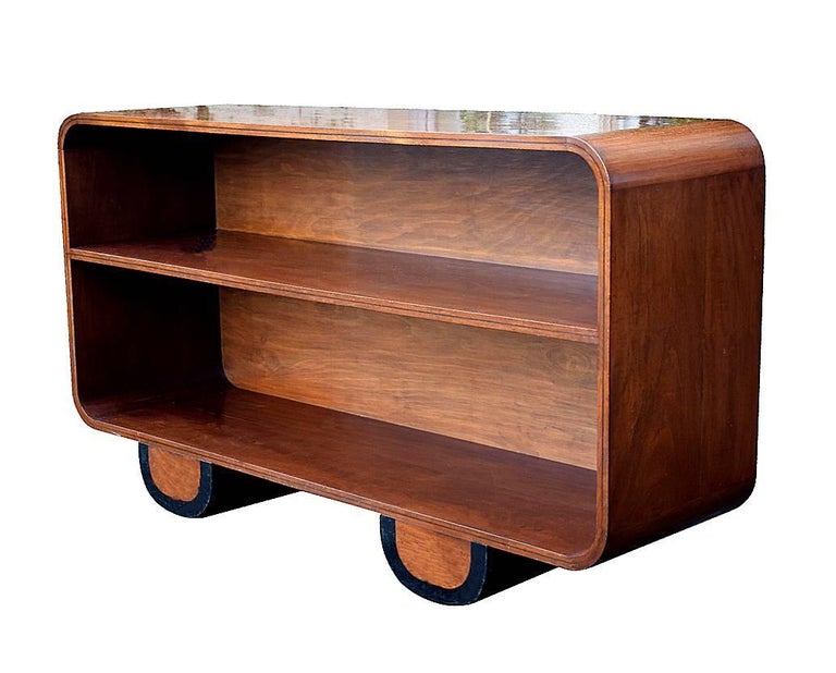 Art Deco Solid Wood Modernist Bookcase Shelves at 1stDibs