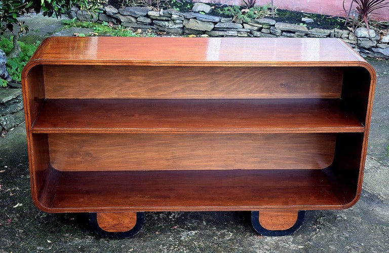 Art Deco Solid Wood Modernist Bookcase Shelves at 1stDibs
