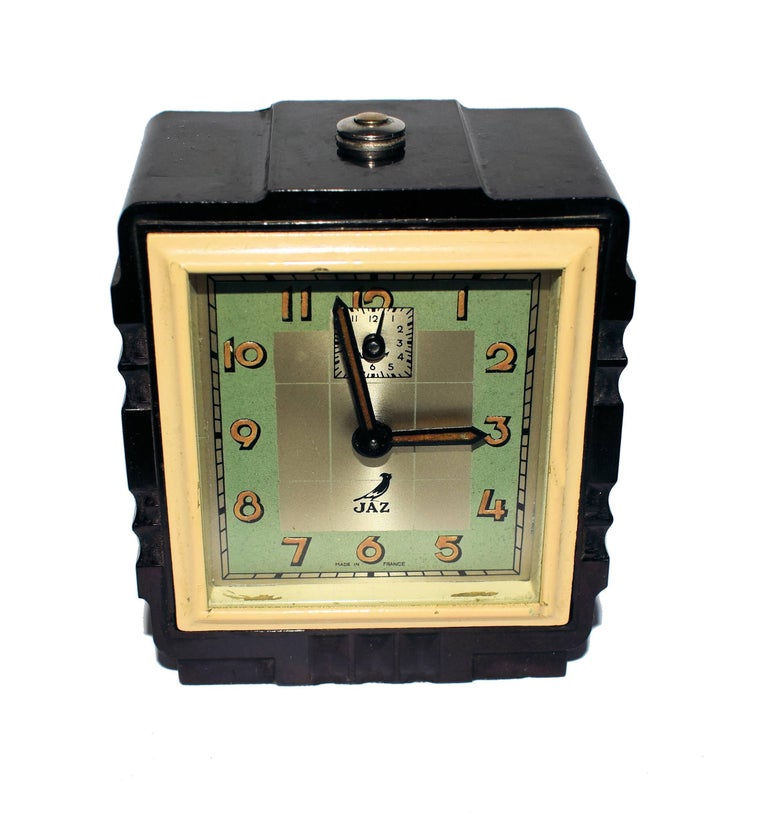 Rare Art Deco 1930s French Bakelite Miniature Alarm Clock For Sale at ...