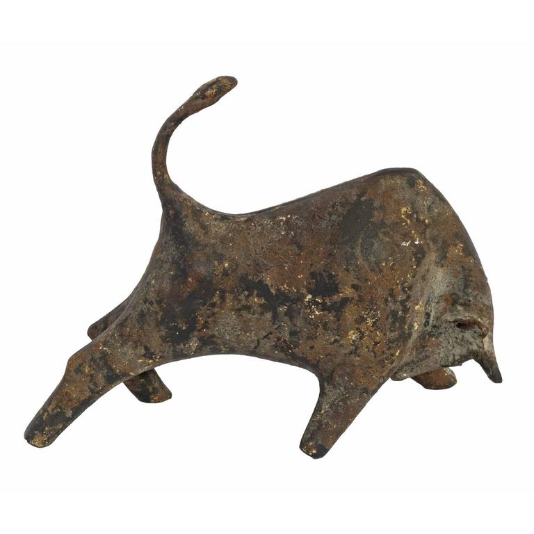 Mid-Century Brutalist Bull Sculpture in Patinated Cast Iron at 1stDibs ...