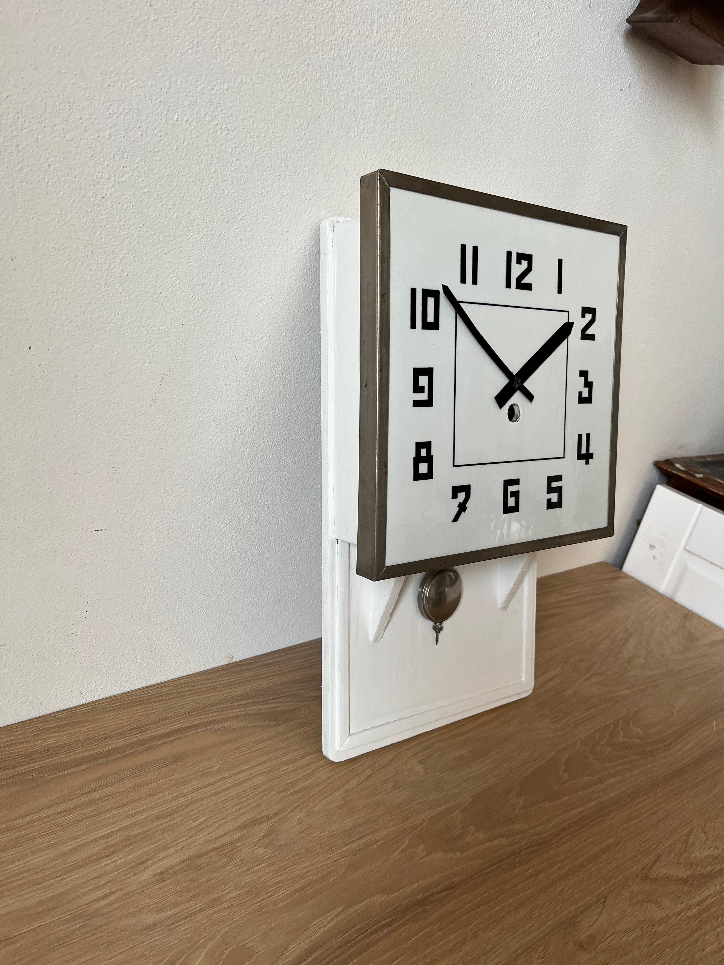 1930s Porcelain Wall Clock Art Deco, Germany at 1stDibs