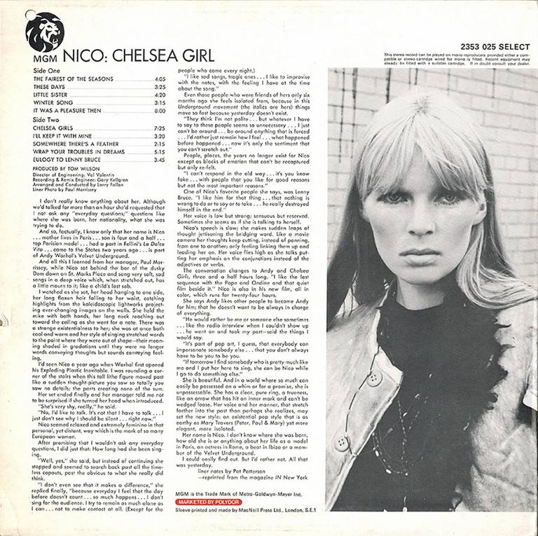 Nico, Chelsea Girl Vinyl Record (Warhol Factory) at 1stDibs