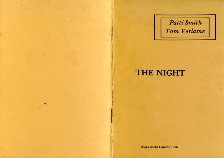 Patti Smith early poetry book "The Night" 1976 at 1stDibs