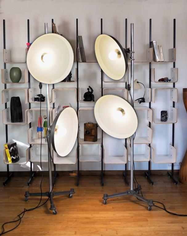 French Double Reflector Floor Lamps from Cremer, 1950, Set of 2 French ...