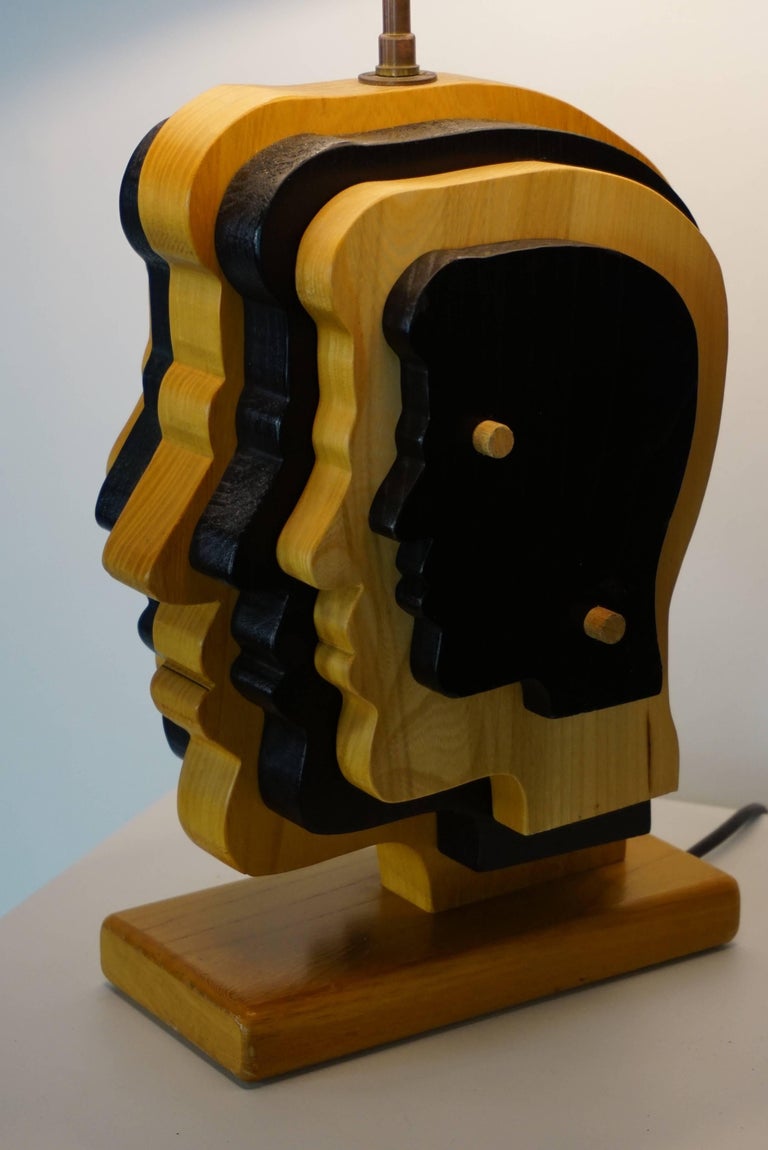 Vintage Dutch Design Wooden Lamp Face For Sale at 1stDibs | wooden ...
