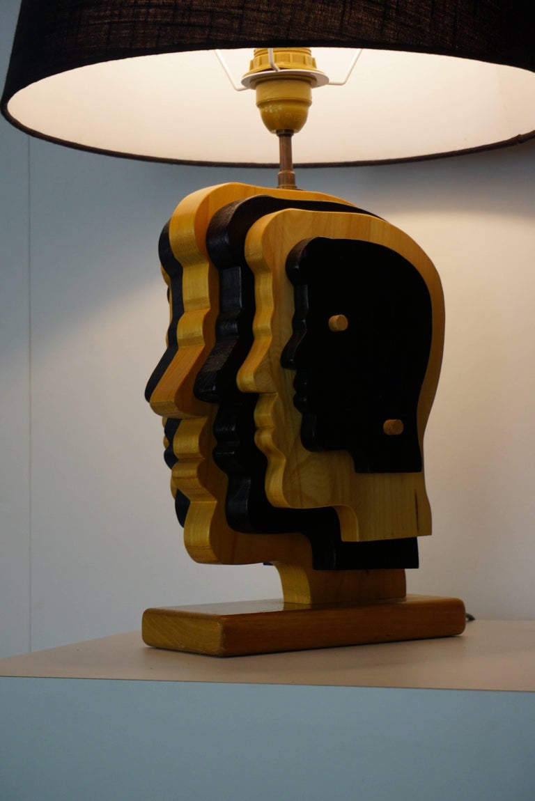 Vintage Dutch Design Wooden Lamp Face For Sale at 1stDibs | wooden ...