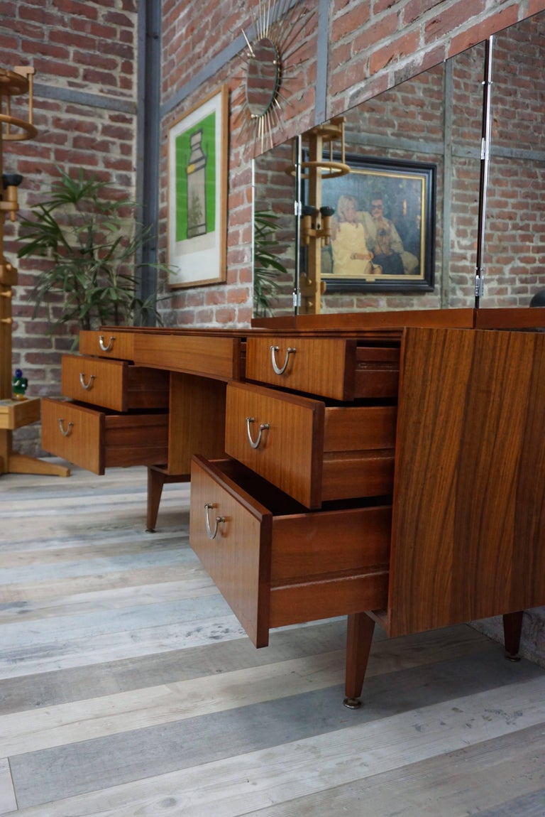 Wooden Teak and Curved Dressing Table at 1stDibs