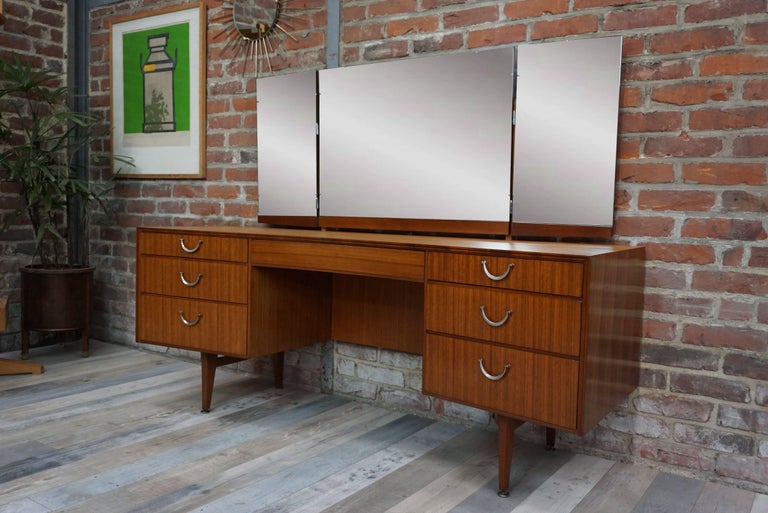 Wooden Teak and Curved Dressing Table at 1stDibs