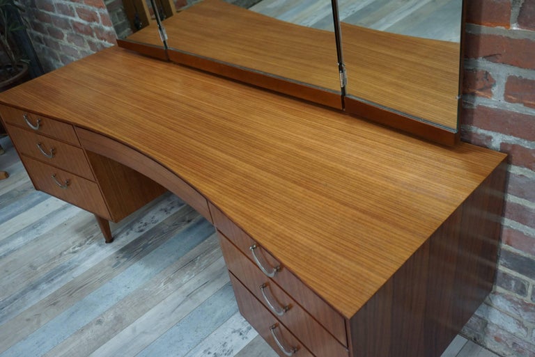 Wooden Teak and Curved Dressing Table at 1stDibs