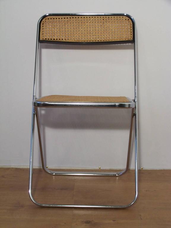 Castelli Style Chrome Folding Chair and Cane at 1stDibs