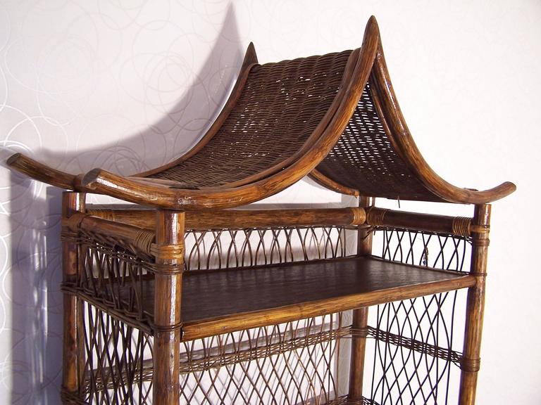 Rattan and Wicker Bookcase at 1stDibs
