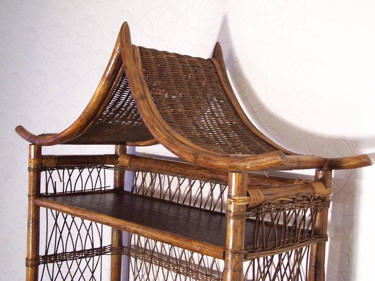 Rattan and Wicker Bookcase at 1stDibs