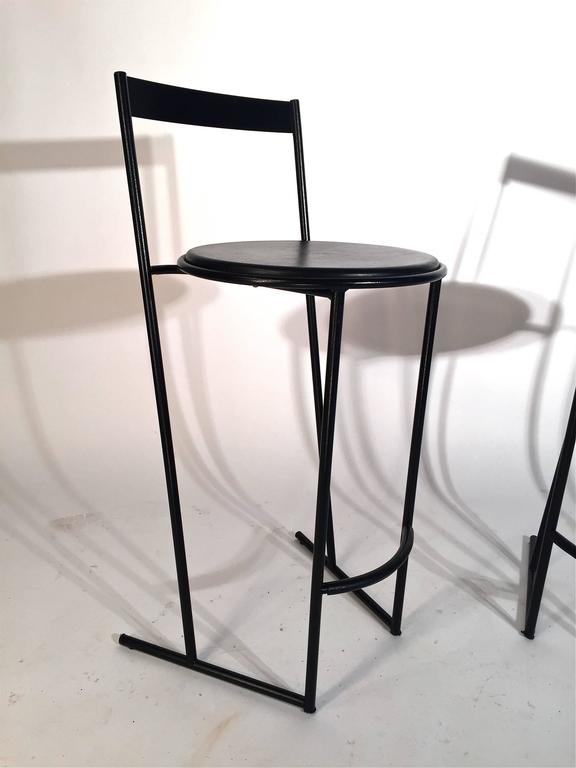 Postmodern Pair of Italian High Tech Bar Stools at 1stDibs