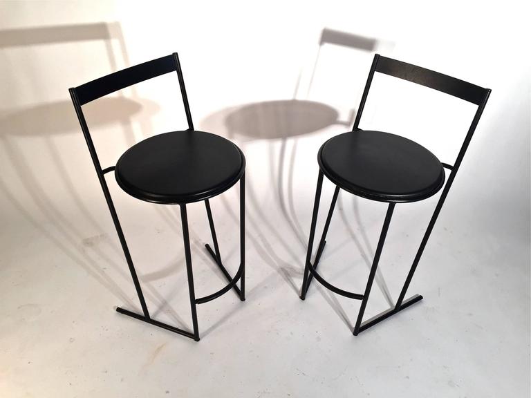 Postmodern Pair of Italian High Tech Bar Stools at 1stDibs