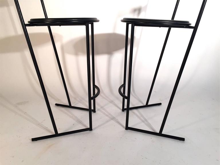 Postmodern Pair of Italian High Tech Bar Stools at 1stDibs