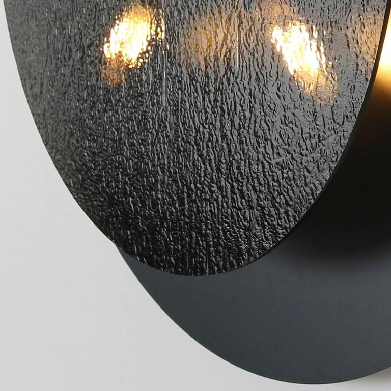 Equinox Circular Wall Sconce with Hand-Rolled Glass Front Plate, by ...