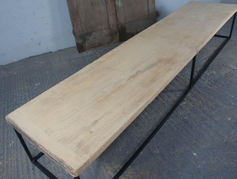 19th Century Sycamore Top on Bespoke Metal Frame Coffee Table Loft ...