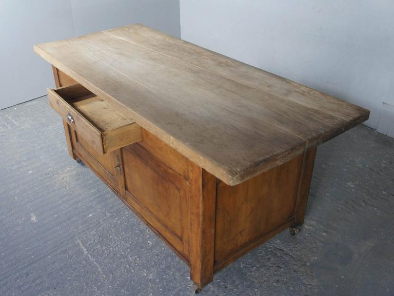 20th Century Pine and Beech Baker's Table Freestanding Kitchen Island ...