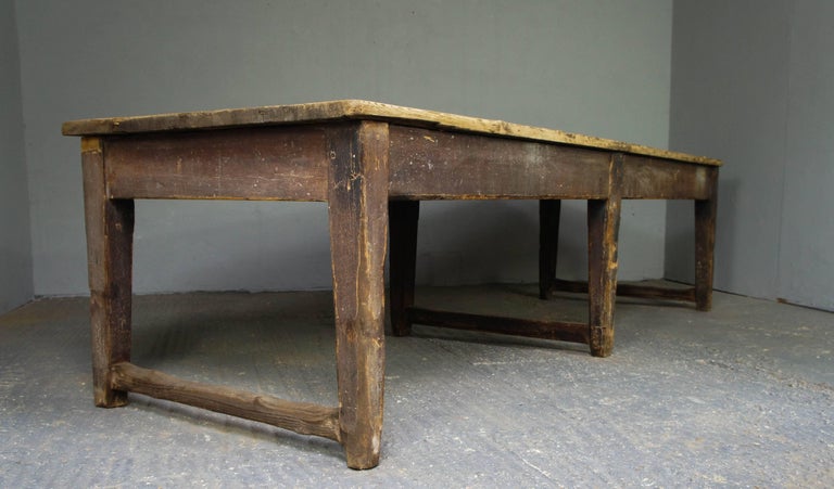18th Century Georgian Large Scullery Prep Table in Original Paint and ...