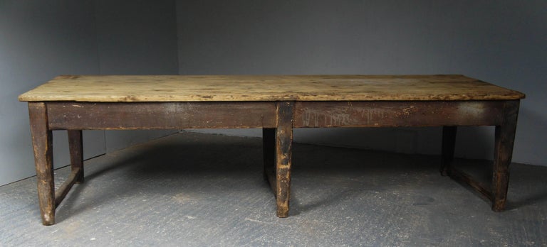 18th Century Georgian Large Scullery Prep Table in Original Paint and ...