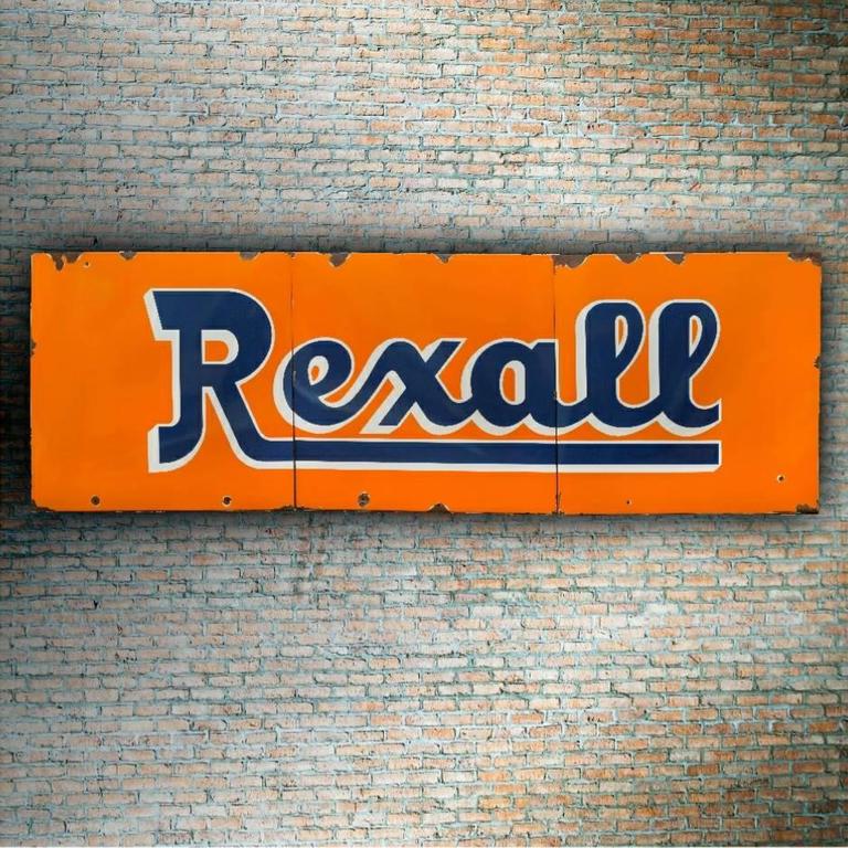 Early 20th Century Rexall Enamel Sign For Sale at 1stDibs