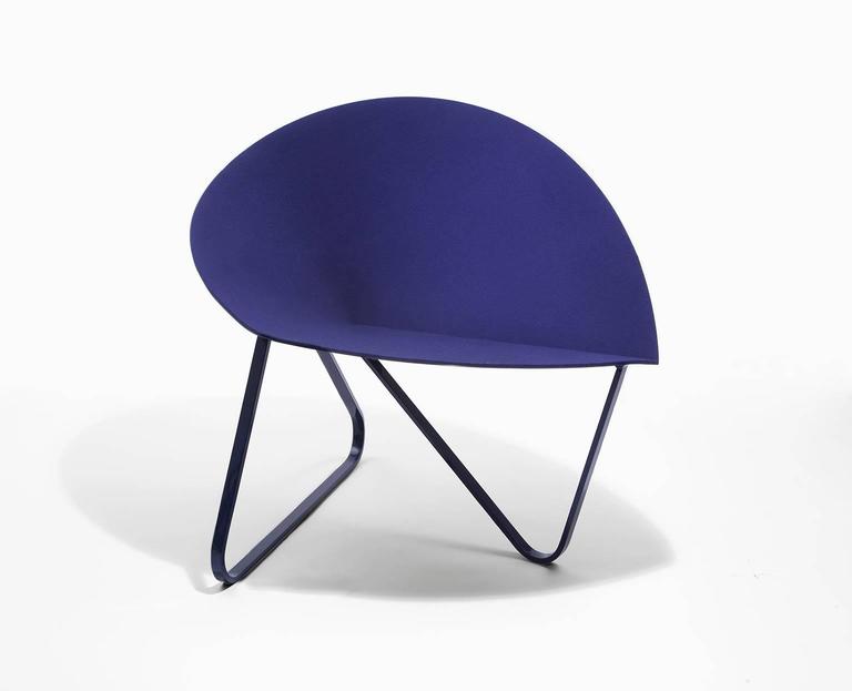 'Curved Chair' Felt Padded and Coated Steel in Customizable Color For ...