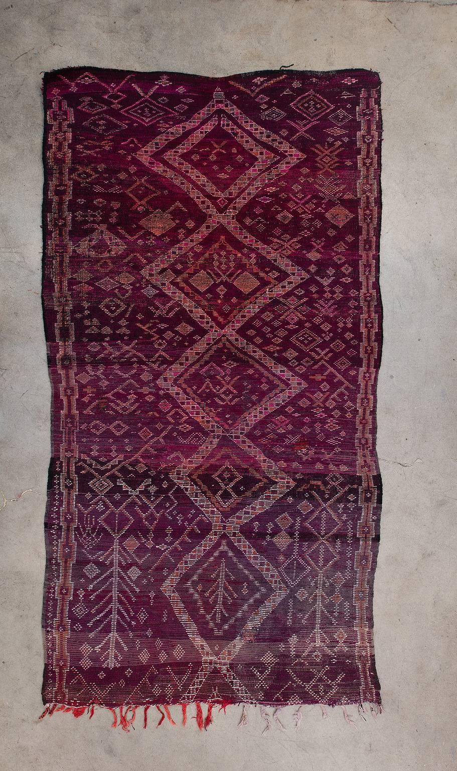 Vintage Moroccan Boujad Rug For Sale at 1stDibs